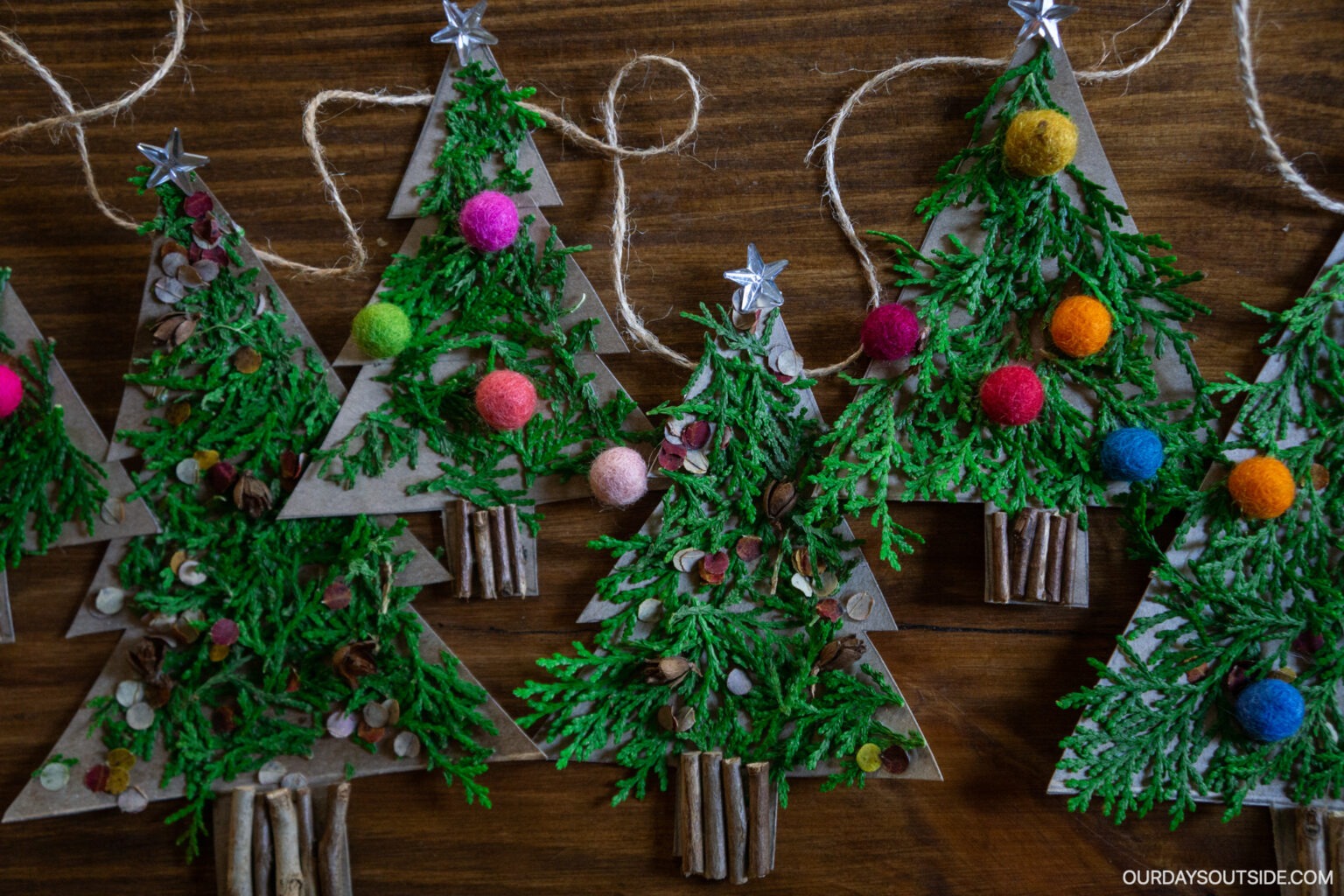 10 Easy DIY Christmas Crafts Using Nature - Our Days Outside