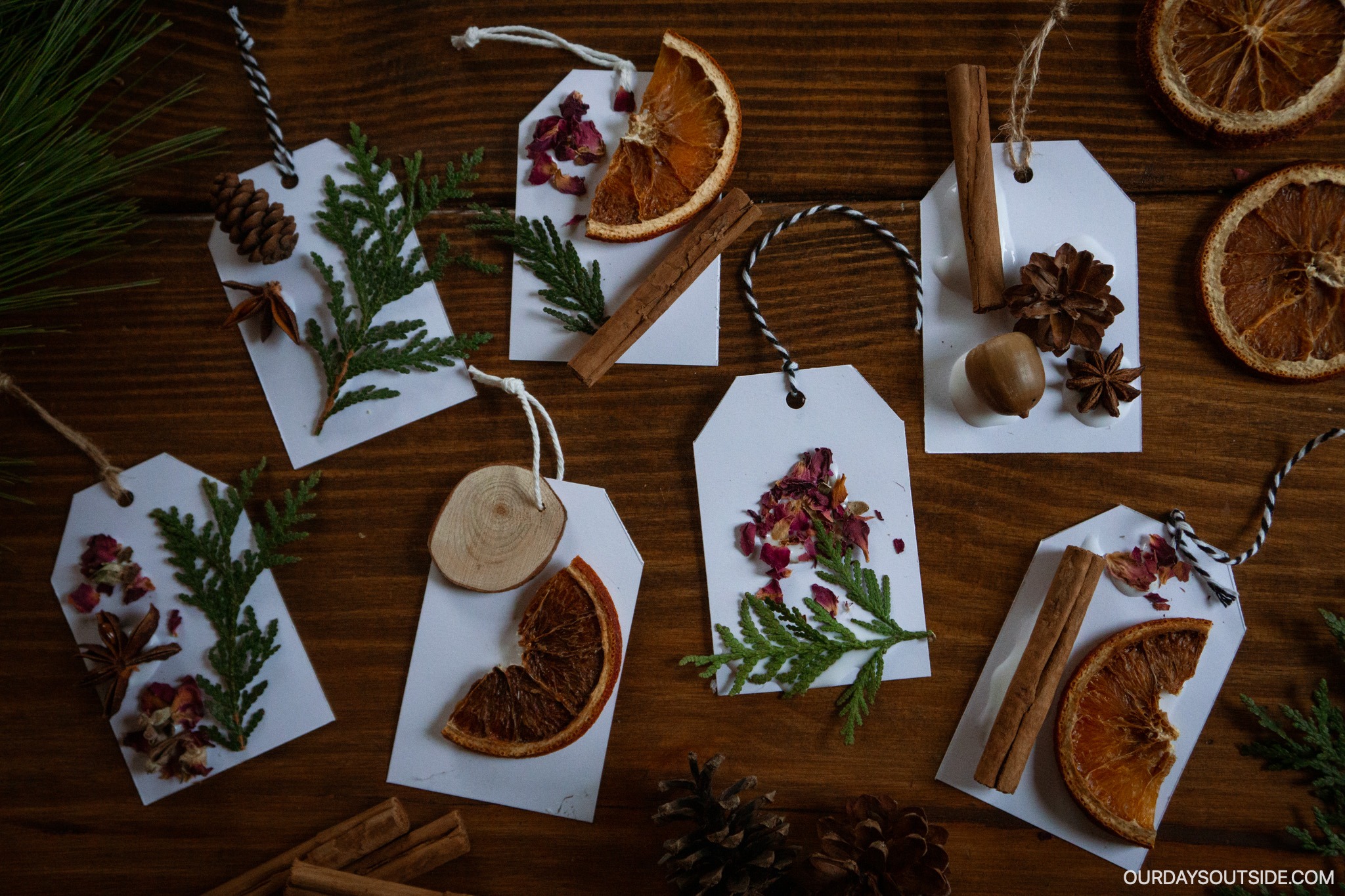 4 Christmas Gift Wrapping Ideas Using Nature - Our Days Outside