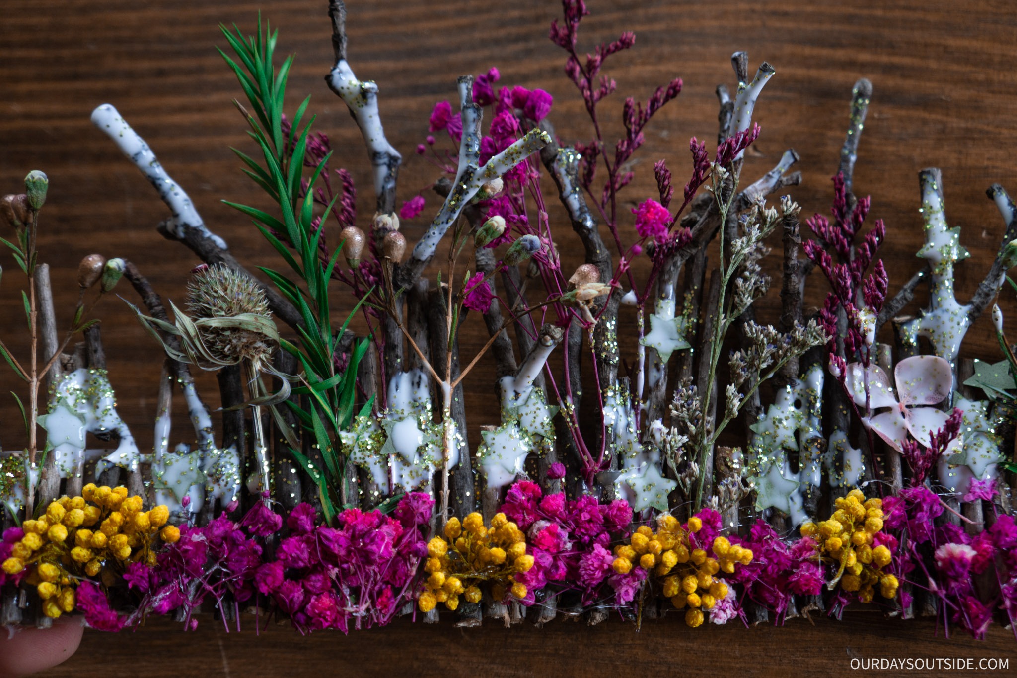 Magical DIY Twig and Flower Crown - Our Days Outside